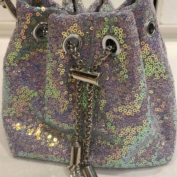 Gemini Lush | Bags | Brand New Iridescent Purple Sequin Baby Bucket Bag ...